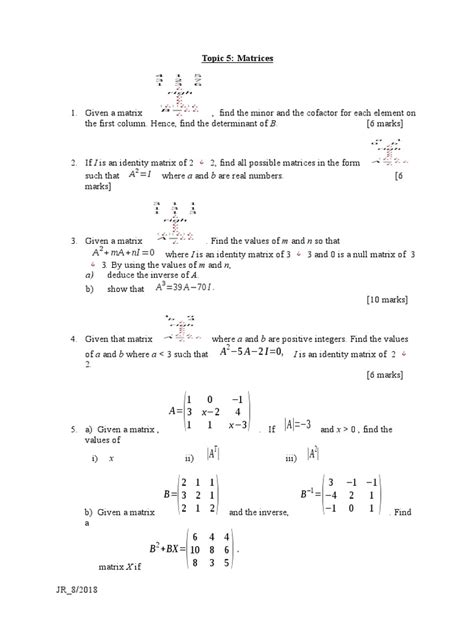 Matrix Pyq Pdf Matrix Mathematics Functional Analysis