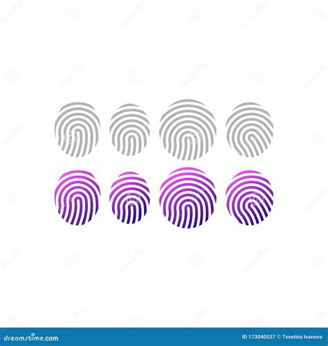 Fingerprint Biometric Verification Line Icon Cartoon Vector 274617967