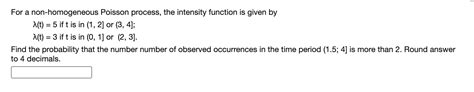 Solved For A Non Homogeneous Poisson Process The Intensity