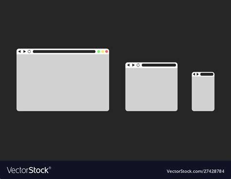 Set Flat Blank Browser Windows Royalty Free Vector Image