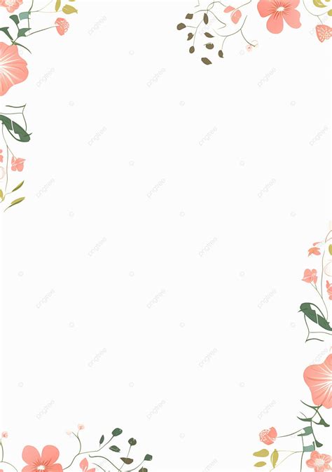 White Simple Floral Page Border Background Wallpaper Image For Free