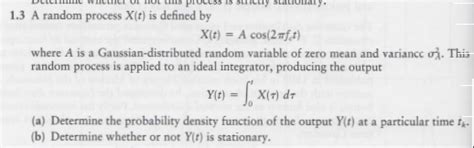 solved 1 3 a random process x t is defined by