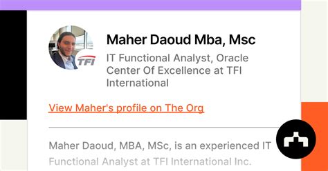 Maher Daoud Mba Msc It Functional Analyst Oracle Center Of