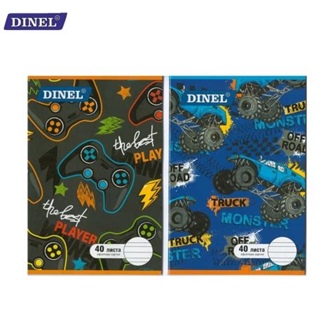 Тетрадка с тесни и широки редове 40 листа Dinel