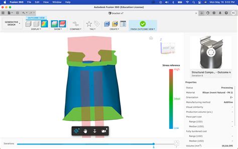 week 7 fusion 360 shape optimization generative design 3 steps