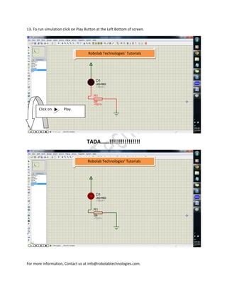 Robolab Technologies Tutorial On Led Glowing Proteus Simulation PDF