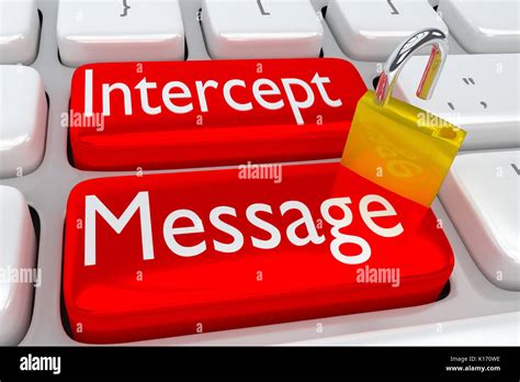 3d Illustration Of Computer Keyboard With The Print Intercept Message