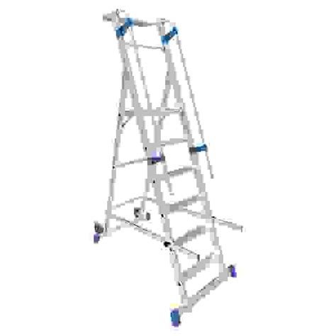 Scala Con Ruote Castello Alluminio 6 Gradini Portata 150 Kg En131