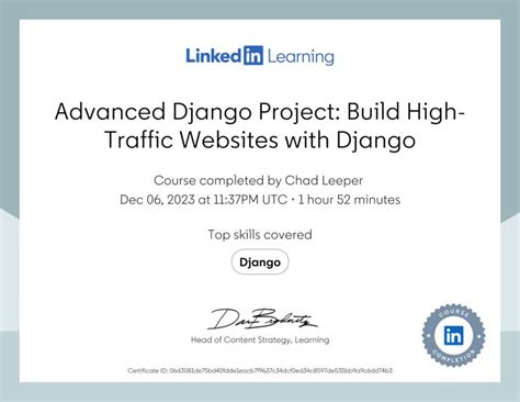 Chad Leeper On Linkedin Certificate Of Completion