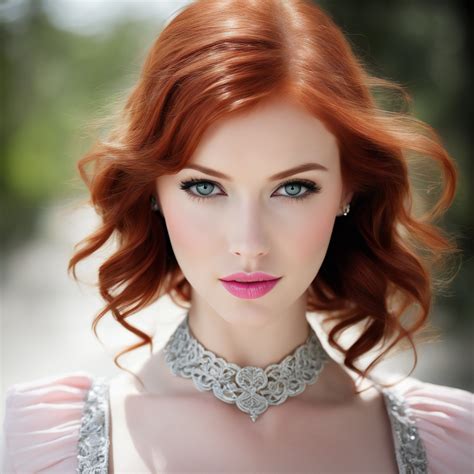 Download Redhead Gray Eyes Pink Lips Royalty Free Stock Illustration