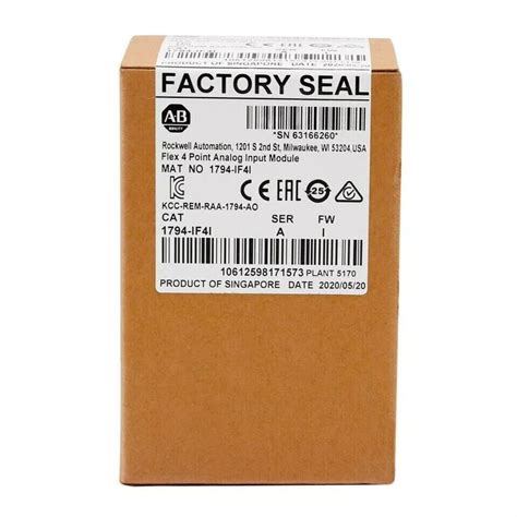 1794 if4i allen bradley flex i o analog input module 16 bit 4 inputs