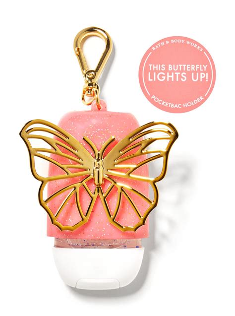 Butterfly Keychain Cute Design Hand Sanitizer Case Cute Pink