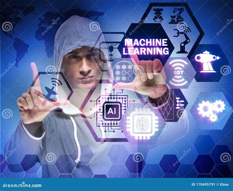 hacker in machine learning concept stock image image of futuristic