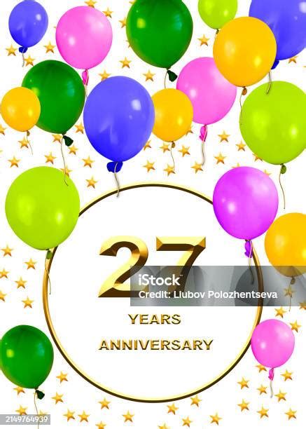 27주년 축제 배경에 황금 숫자 기념일 축하 파티를 위한 포스터 또는 카드 금색에 대한 스톡 사진 및 기타 이미지 금색