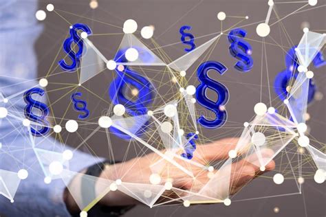 3d rendered paragraph symbols hovering over a male hand stock