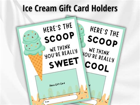 Ice Cream T Card Holder Fathers Day T Card Holder Bonus Dad T
