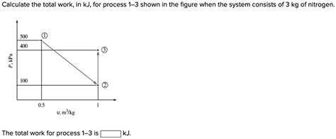 Calculate The Total Work In KJ For Process 1 3 Shown In The Figure When The System Consists Of
