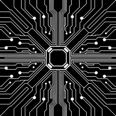 Intricate Circuit Board Design For Technology Background Premium Vector