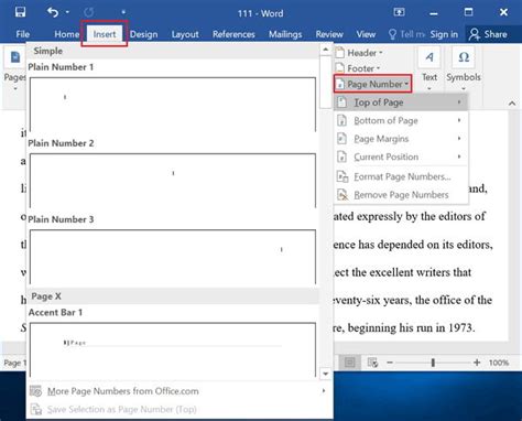 How To Automatically Set Page Numbers In Word Printable Templates
