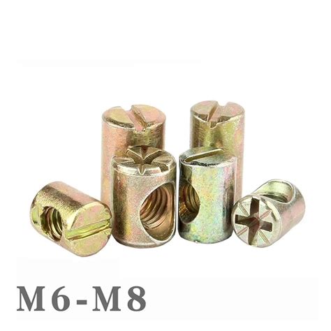 Nuts For Bed S M4 M5 M6 304 Stainless Steel Furniture Connectors Cross Dowel Barrel Nut