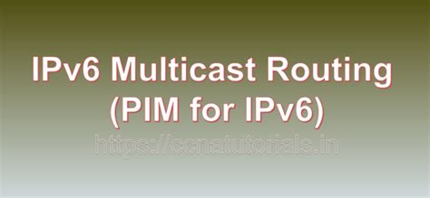 Ipv6 Multicast Routing Pim For Ipv6 Ccna Tutorials