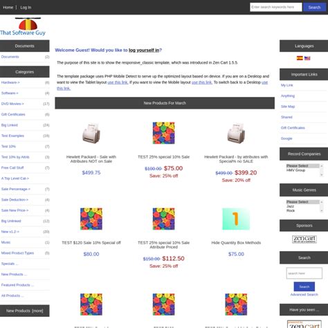 Zen Cart Demo Sites By That Software Guy