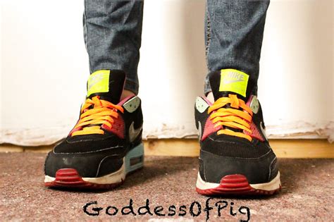 Sneakers Black Red And Orange Nike Air Max 90s Image 696739 Thisvid