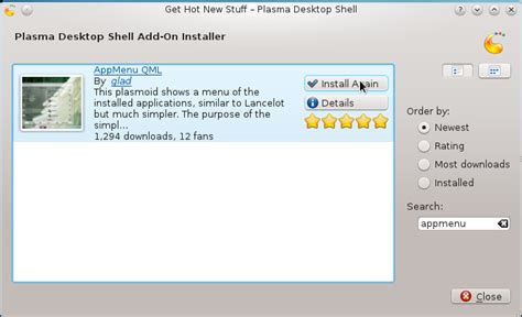how to install appmenu qml on fedora 16 kde