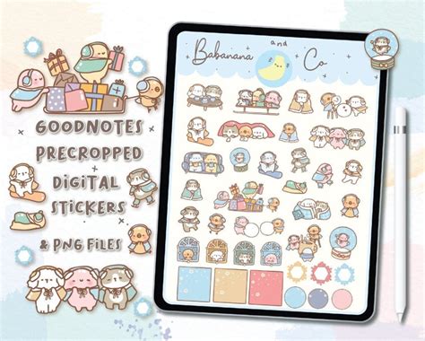 Cute Winter Digital Stickers Goodnotes Stickers Cute Hand Draw