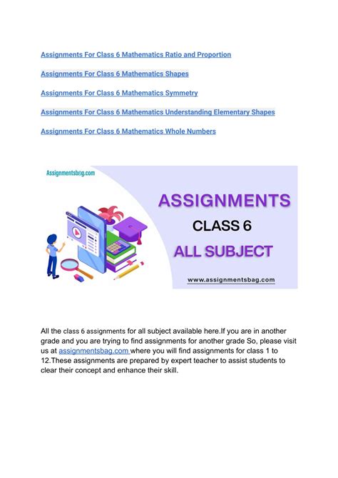 Ppt Class 6 Assignments All Subjects Available In Pdf Free Download