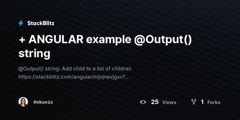 Angular Example Output String Stackblitz