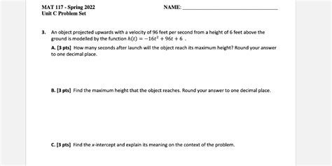 Solved NAME MAT 117 Spring 2022 Unit C Problem Set 3 An Chegg Com