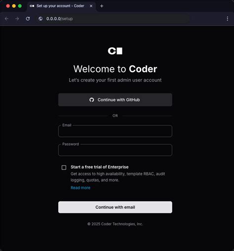 Getting Started Installation And Setup Coder Docs