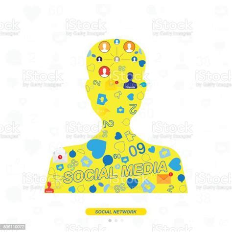 소셜 네트워크와 아바타의 실루엣의 배경에 알림 기호 아이콘 평면 벡터 일러스트 Eps 10 고객 참여에 대한 스톡 벡터 아트 및 기타 이미지 Istock