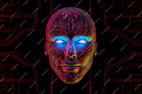 premium ai image ai robot humanoid face with the circuit board background