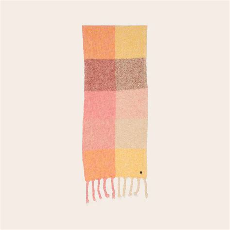 Fraas Sustainability Edition Checked Scarf With Xl Fringes In Powder R