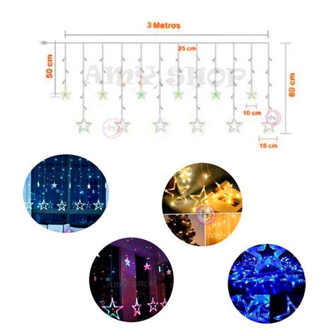 ⭐cortina De Estrellas Luz Led 3 Metros⭐ Homies Col