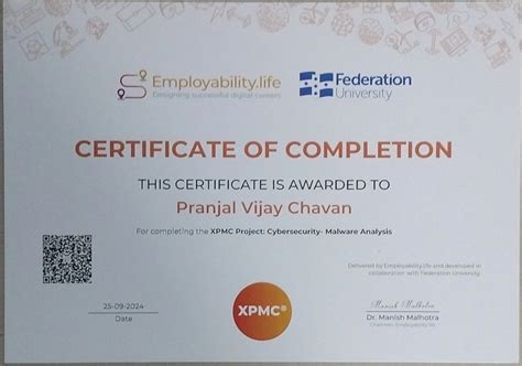 Pranjal Chavan On Linkedin Employabilitylife Federationuniversity Xpmc