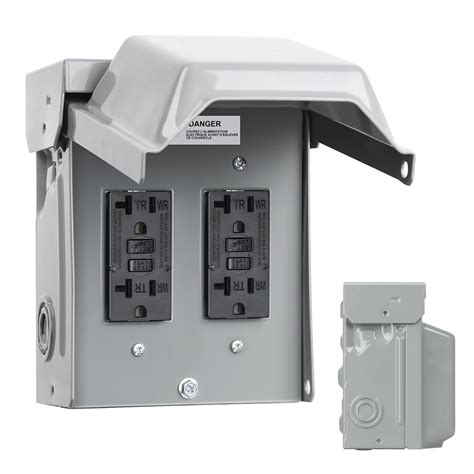 Treewell Outdoor Electrical Outlet Box Dual 20 Amp Wrtr Gfci Outlets