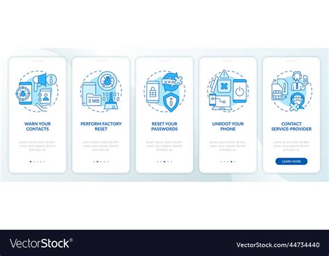 Remove Hacker Blue Onboarding Mobile App Screen Vector Image