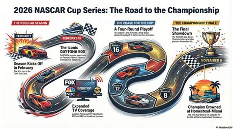 2026 Nascar Cup Series Schedule Full Dates Tracks Start Times Tv