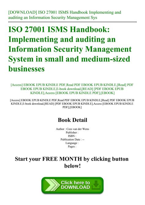 DOWNLOAD ISO 27001 ISMS Handbook Implementing And Auditing An Information Security Management
