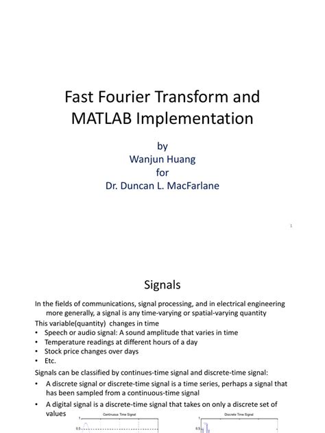 Fftandmatlab Wanjun Huang Pdf Discrete Fourier Transform Fourier