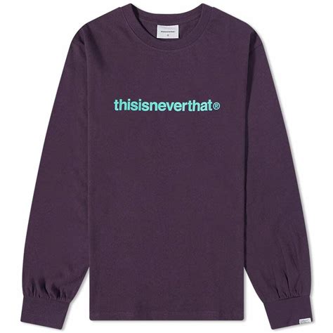 Thisisneverthat Mens Long Sleeve T Logo T Shirt In Purple Thisisneverthat