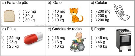Atividades Com Medidas De Massa Ensinar Hoje