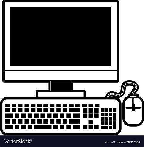 Computer Monitor And Keyboard Icon Imag Royalty Free Vector