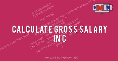 Calculate Gross Salary In C ReadMeNow