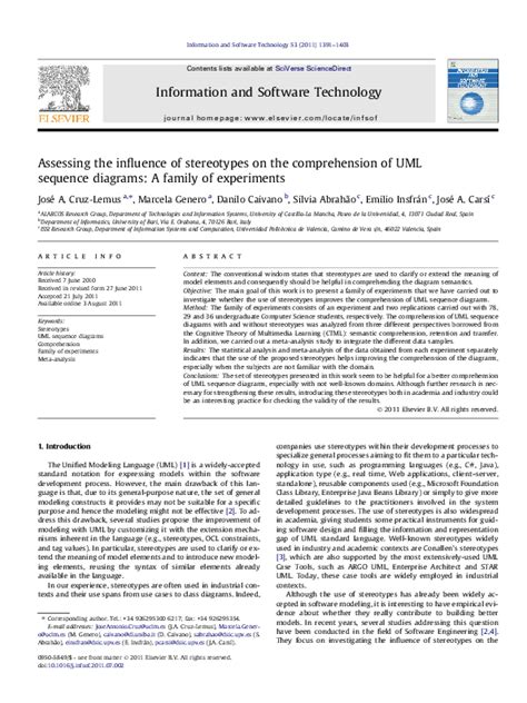 Pdf Assessing The Influence Of Stereotypes On The Comprehension Of Uml Sequence Diagrams A