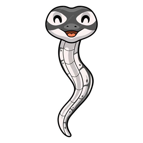 Premium Vector Cute Axanthic Ball Python Cartoon