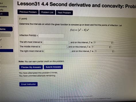 Solved 207 Lesson3144 Secondderivative And Concavity 12